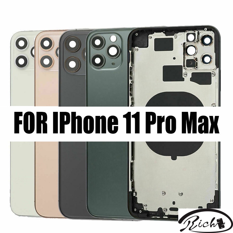 High Quality Back Glass Housing Cover Battery Door frame with Part Side Buttons for iPhone 11 ...