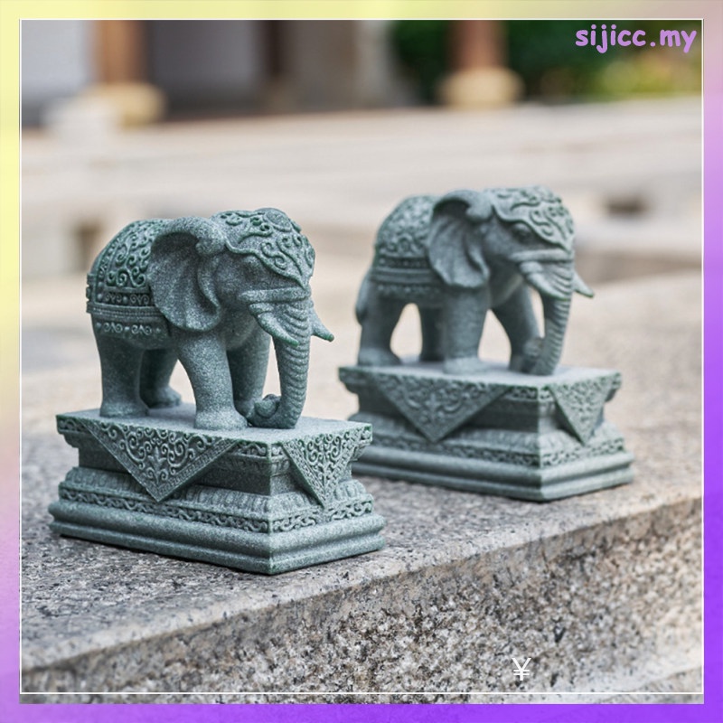 【in stock】2 Pcs Elephant Statues Brings Good Luck Figure For Home Cute ...
