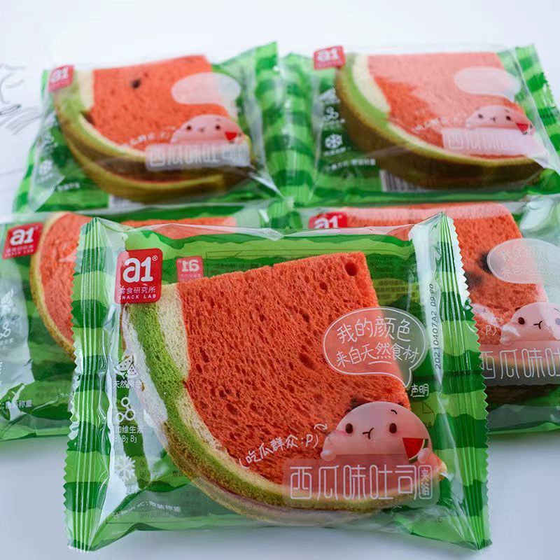 Watermelon flavored toast bread西瓜味吐司面包 | Shopee Malaysia