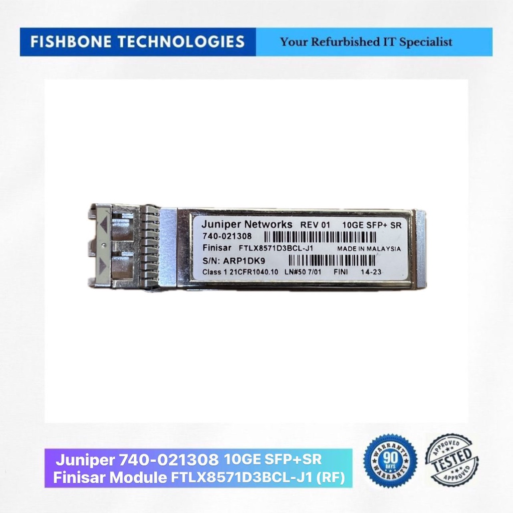 Refurbished Juniper 740-021308 Transceiver Module 10GE SFP+SR (Finisar ...
