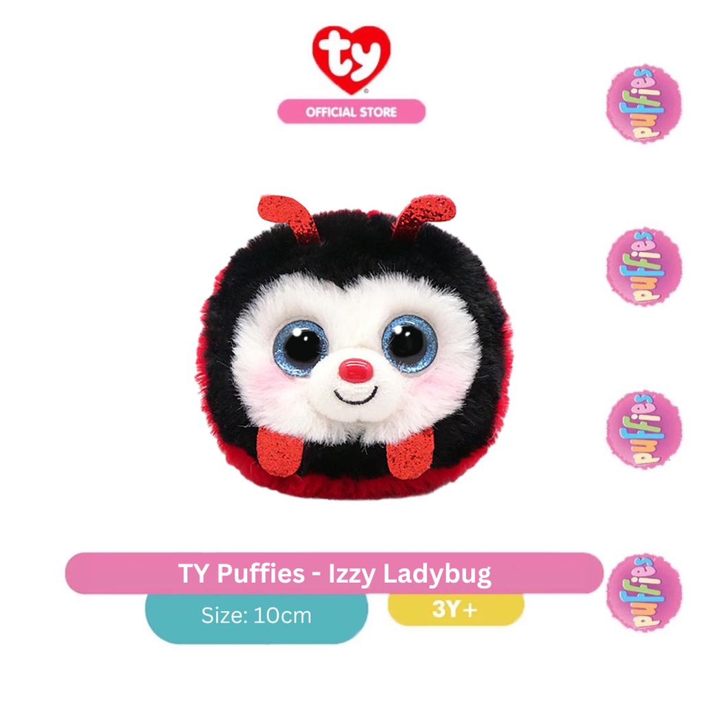 Ty Puffies Izzy Ladybug - Stuffed Beetle | Shopee Malaysia