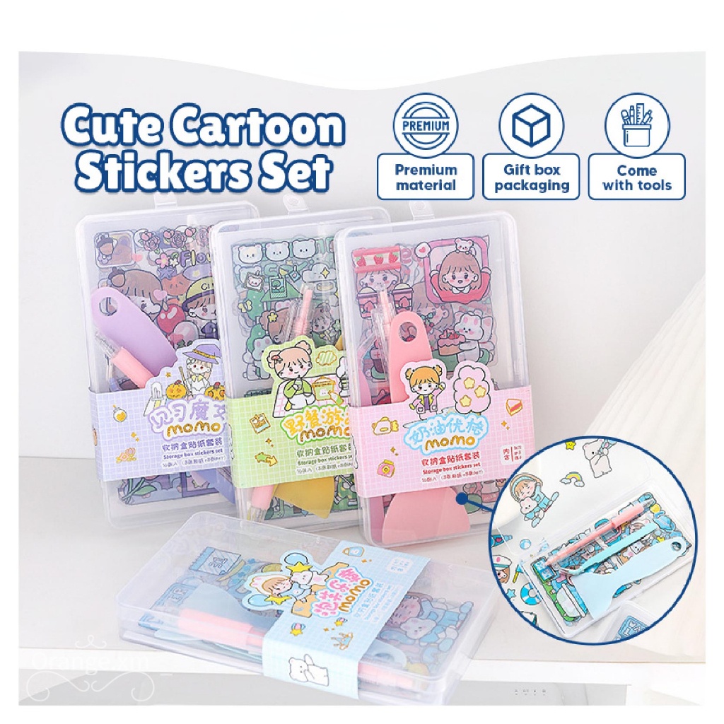 【hot sale】Cute Stickers with Tools Box Cartoon Girl Washi Sticker Tool ...