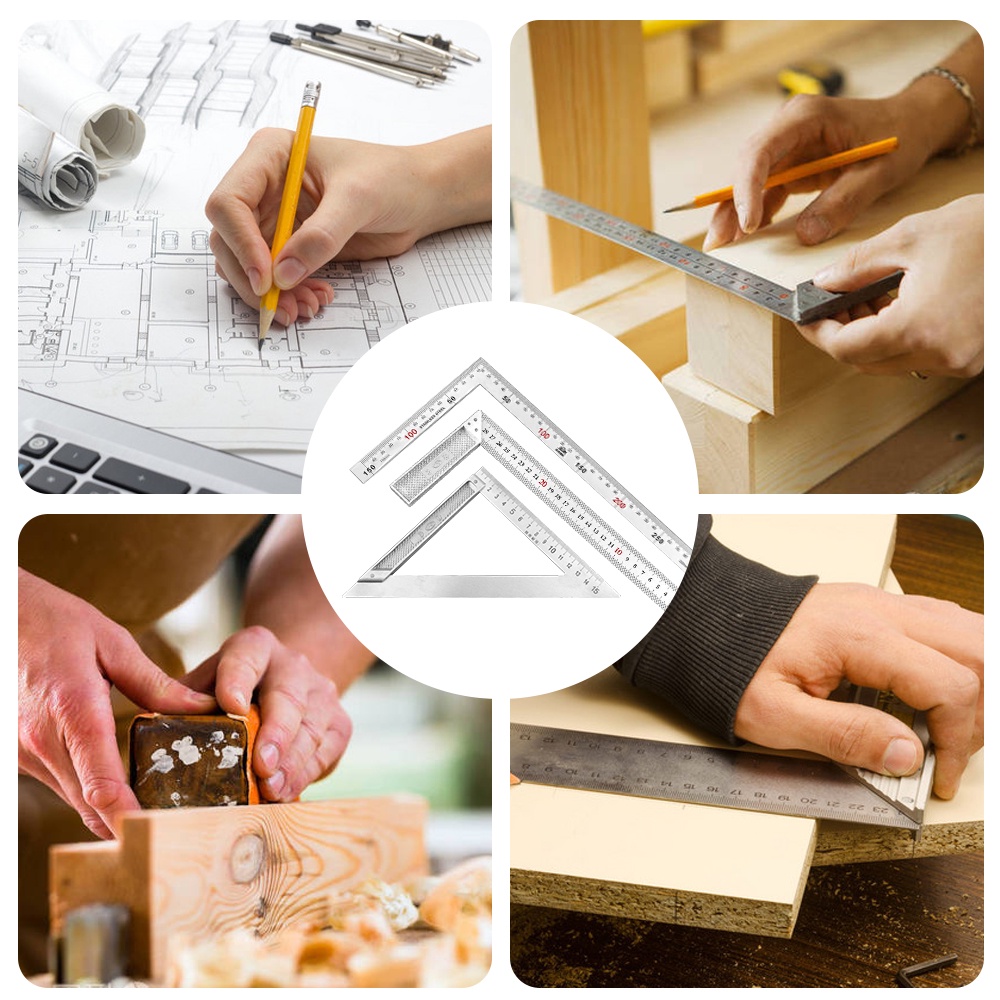 Stainless Steel 30cm 15cm L-Shaped L Ruler 不锈钢角尺 Square Angle Ruler ...