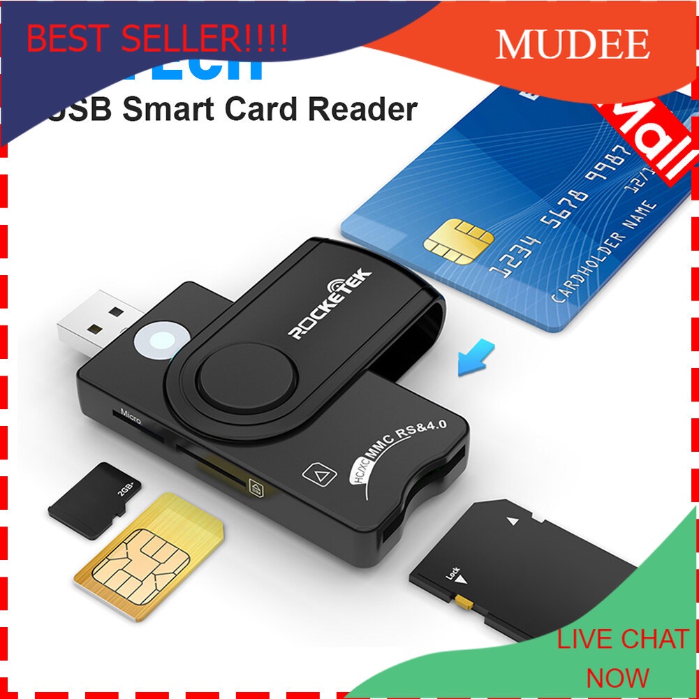 USB 2.0 Tax Declaration IC Smart External Card Reader TF SIM Memory ...