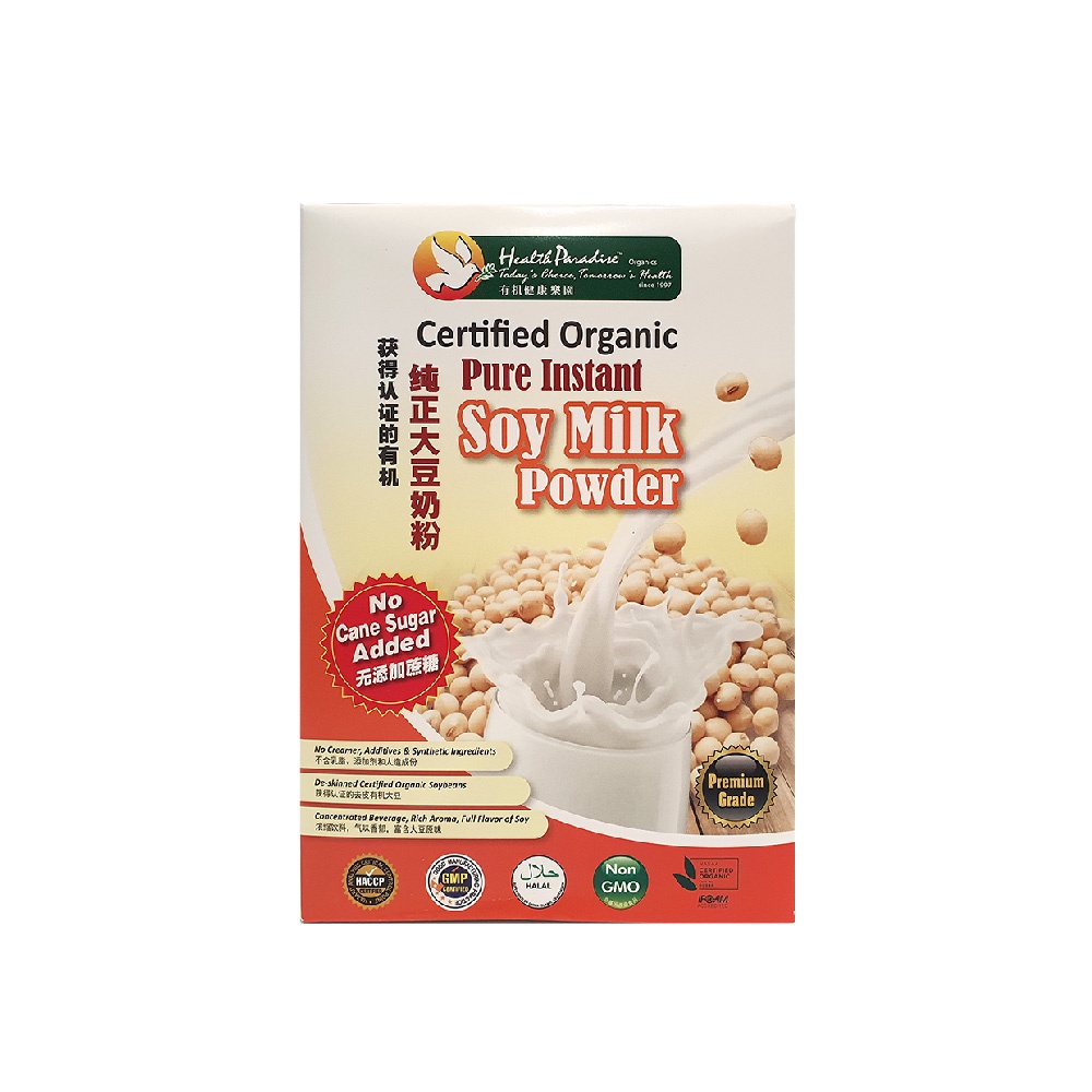 HEALTH PARADISE Certified Organic Soya Milk Powder 500G - No Sugar ...