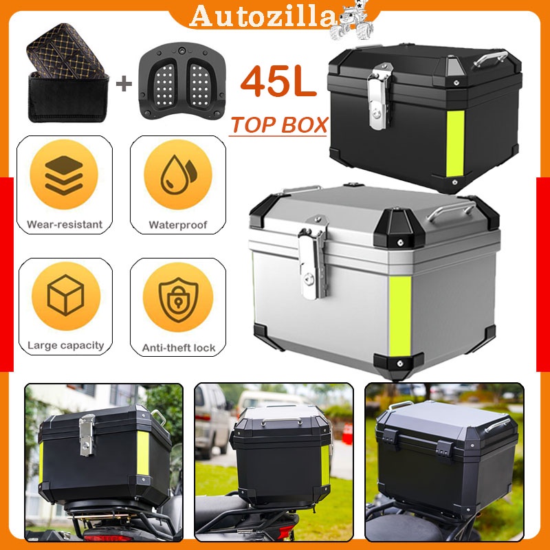 【24H Shipping】45L Motorcycle Top Box Premium Motorcycle Waterproof ...