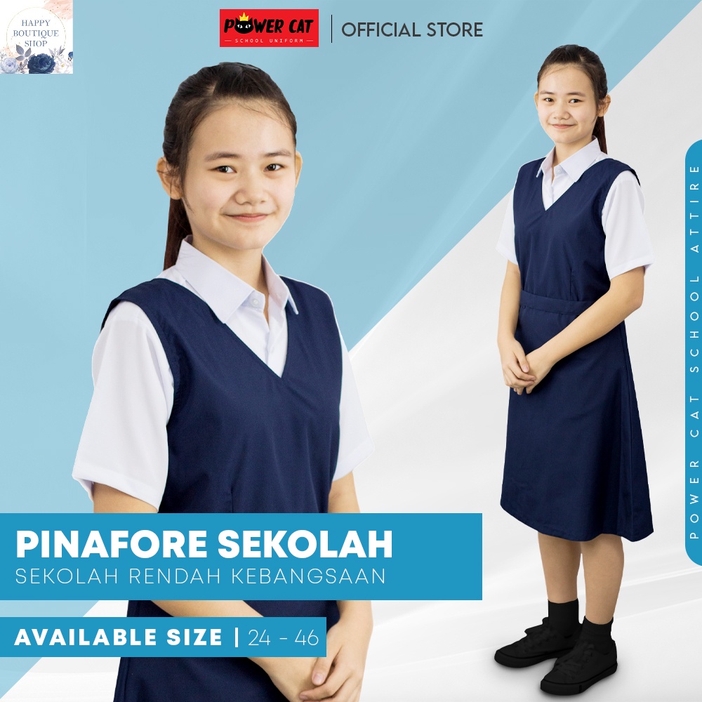 PINAFORE SEKOLAH RENDAH JENAMA POWER CAT ( SIZE : 24-46 ) | Shopee Malaysia