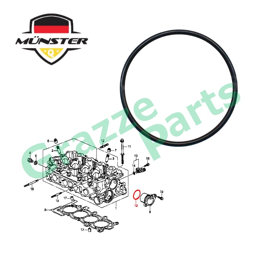 Münster Camshaft Cam Thrust Rubber O-Ring Seal for Honda City SEL TMO ...