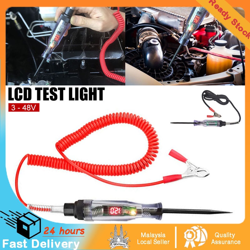 【READY STOCK】6V/12V/24V DC Car Voltage Circuit Test Pen Digital Display ...