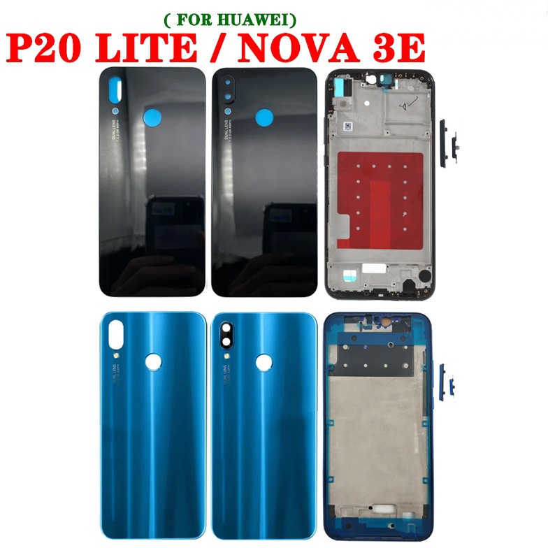 Housing Back Door Cover For Huawei P20 lite Nova 3e LCD Middle frame Glass Battery Cover With ...