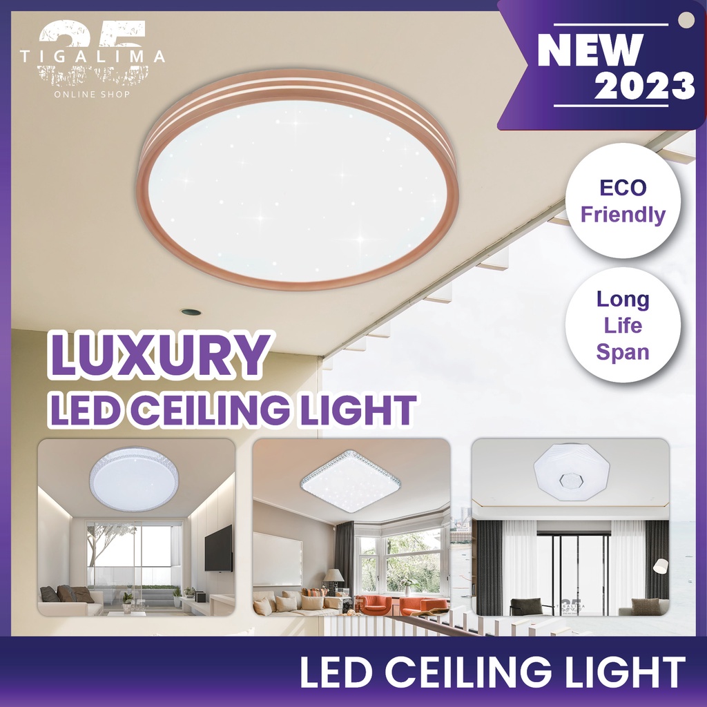LED Ceiling Light 3 Colour Round Ceiling Lamp Lampu LED Siling Lampu ...