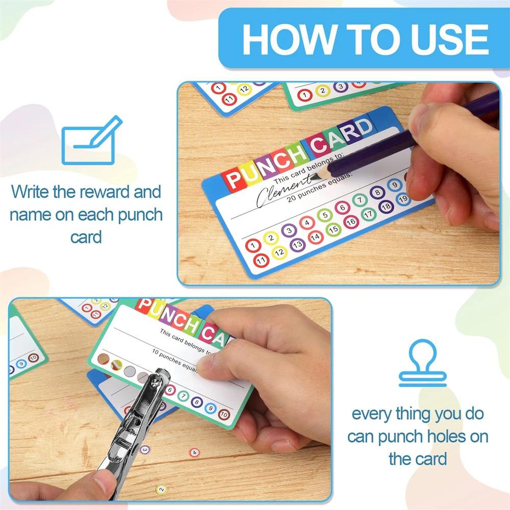 50Pcs Good Habits Develop Punch Cards Record Children's Behavior Reward ...