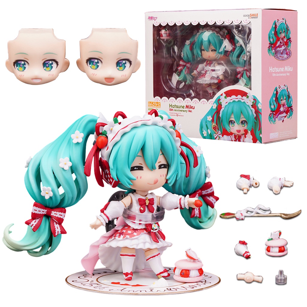 11cm HATSUNE MIKU Anime Figure 15th Anniversary #1939 OB11 Strawberry ...