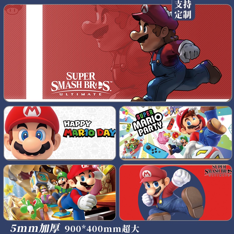 Super Mario Bros Cartoon Mouse Pad 90x40cm Large Anime Playmat Lock ...