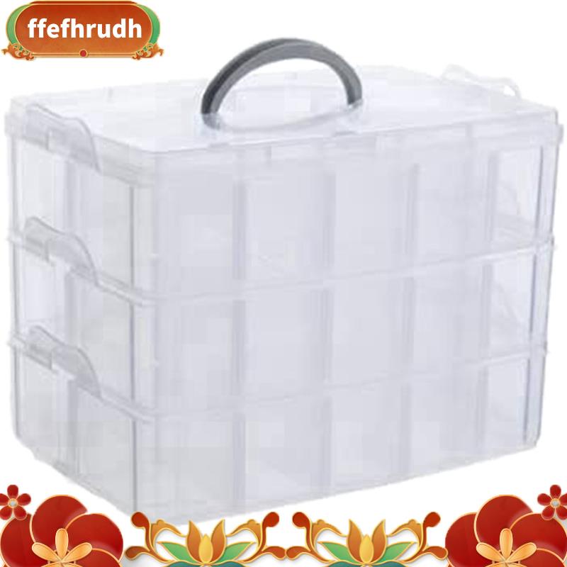 Stackable 3-Tier Clear Plastic Organizer Multi Layer Storage Box with ...