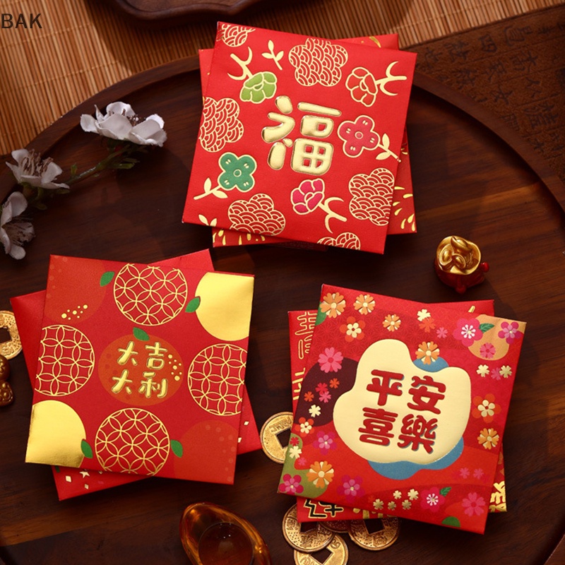BAK 6PCS 2024 New Year Packet Red Envelope Dragon Pattern Luck Money ...
