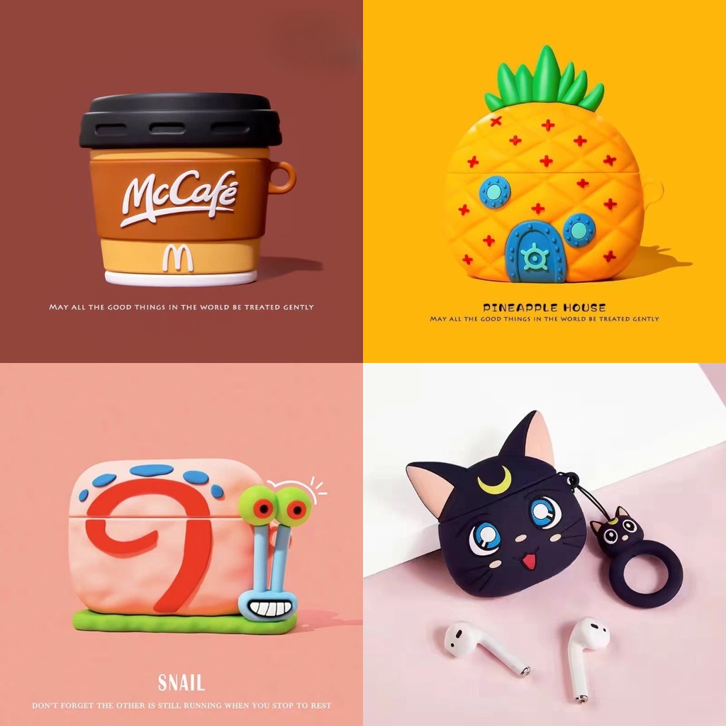 Casing For Airpod 1 2 3 Pro Pro 2 Earphone Case Cute pineapple snail ...