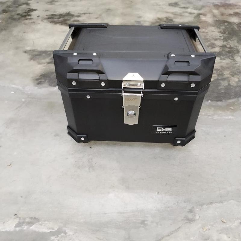 EMS ADVENTURE ALUMINIUM DESIGN ABS PLASTIC TOP BOX MOTORCYCLE 35L 45L ...