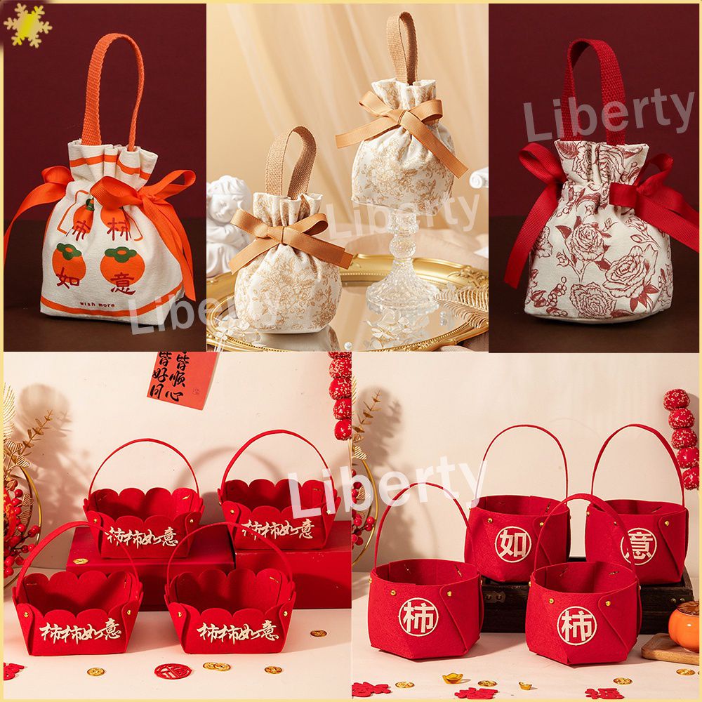 CNY Blessing canvas bag With Handle For Chinese wedding New Year high ...