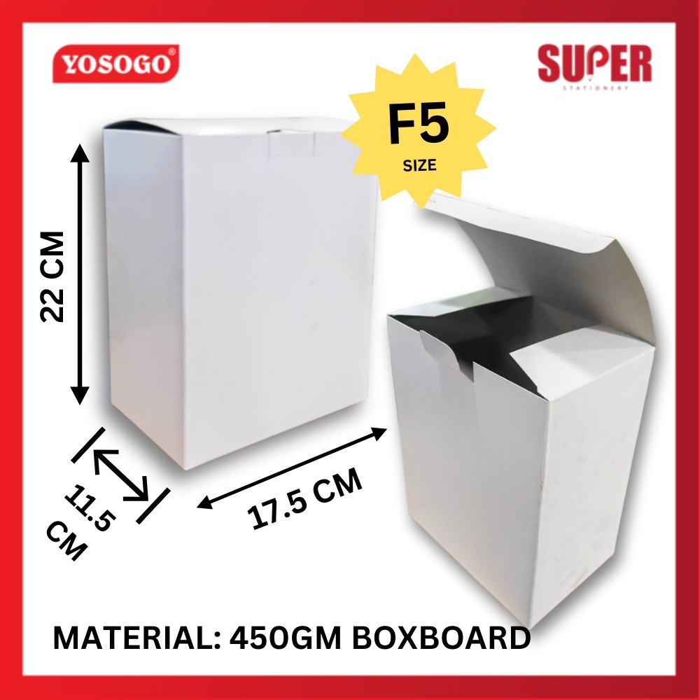 [super stationery] YOSOGO Plain White Inner Box Board F4 Size Box Empty ...
