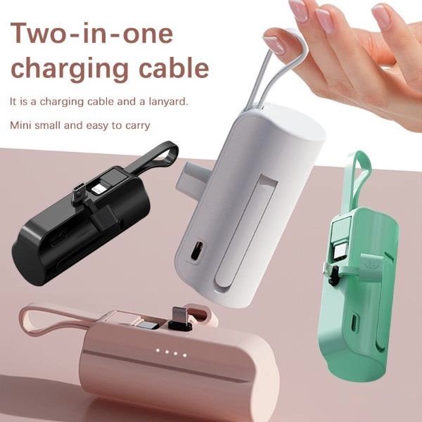 2 IN 1 Mini Portable Power Bank 4 Light Full Capacity 5000MAH IP/Type C ...