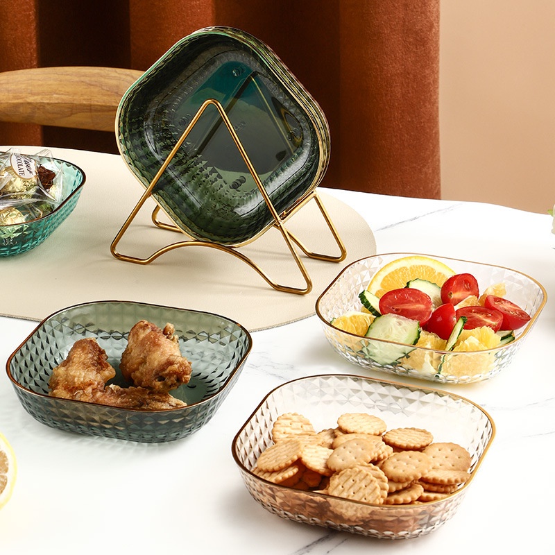 Piring Dessert Mini Serving Snack Plate Set With Holder Fruit Pastry ...