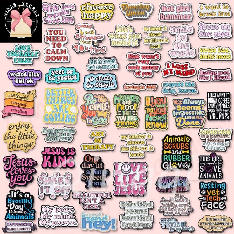 QQBclassicPins Life Quotes Enamel Pins Don't Worry Smile To World ...