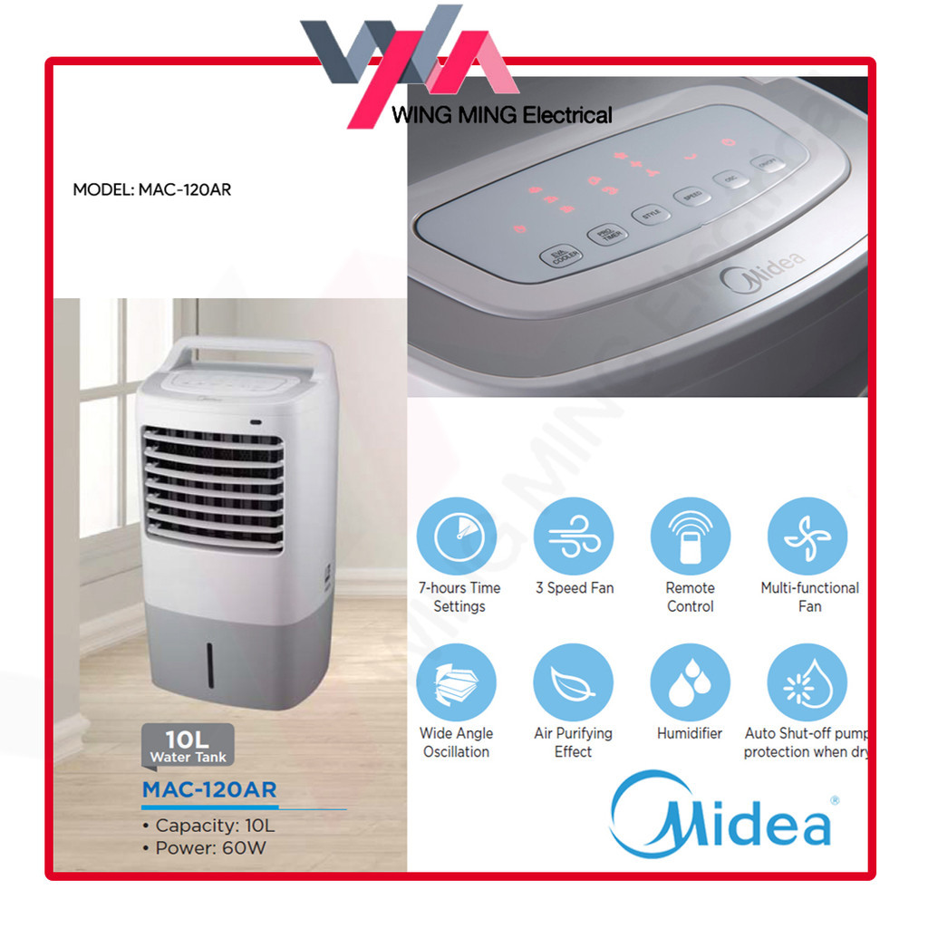 Midea MAC-120AR 10L Air Cooler with Ionizer and Humidifier | Shopee ...