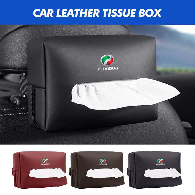 Car Tissue Box Holder Leather Car Center Console Armrest Napkin Box Sun ...