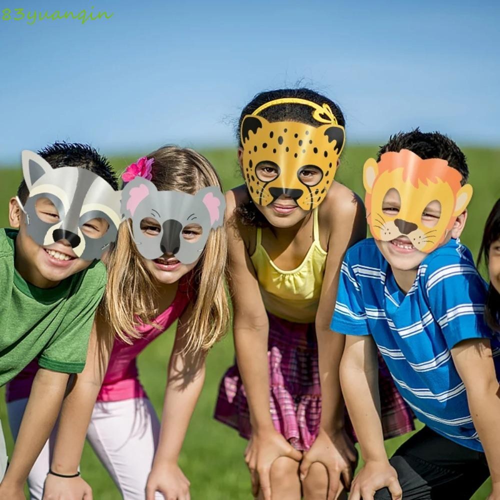YUANQIN 16pcs Jungle Animal Mask, DIY Craft Cartoon Cosplay Party Masks ...