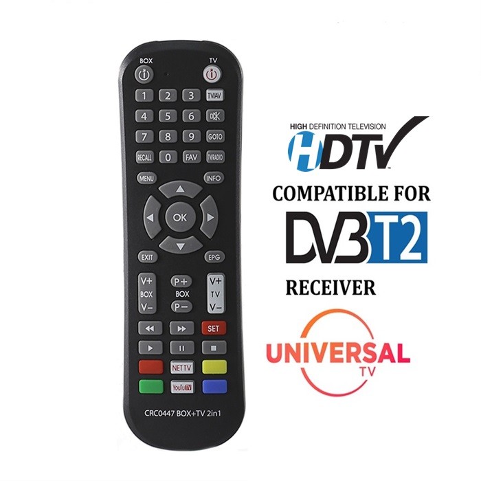 ihandyDVB-T2 DVBT2 /S2/K3/K2 Set Top Box Replacement Universal Remote ...