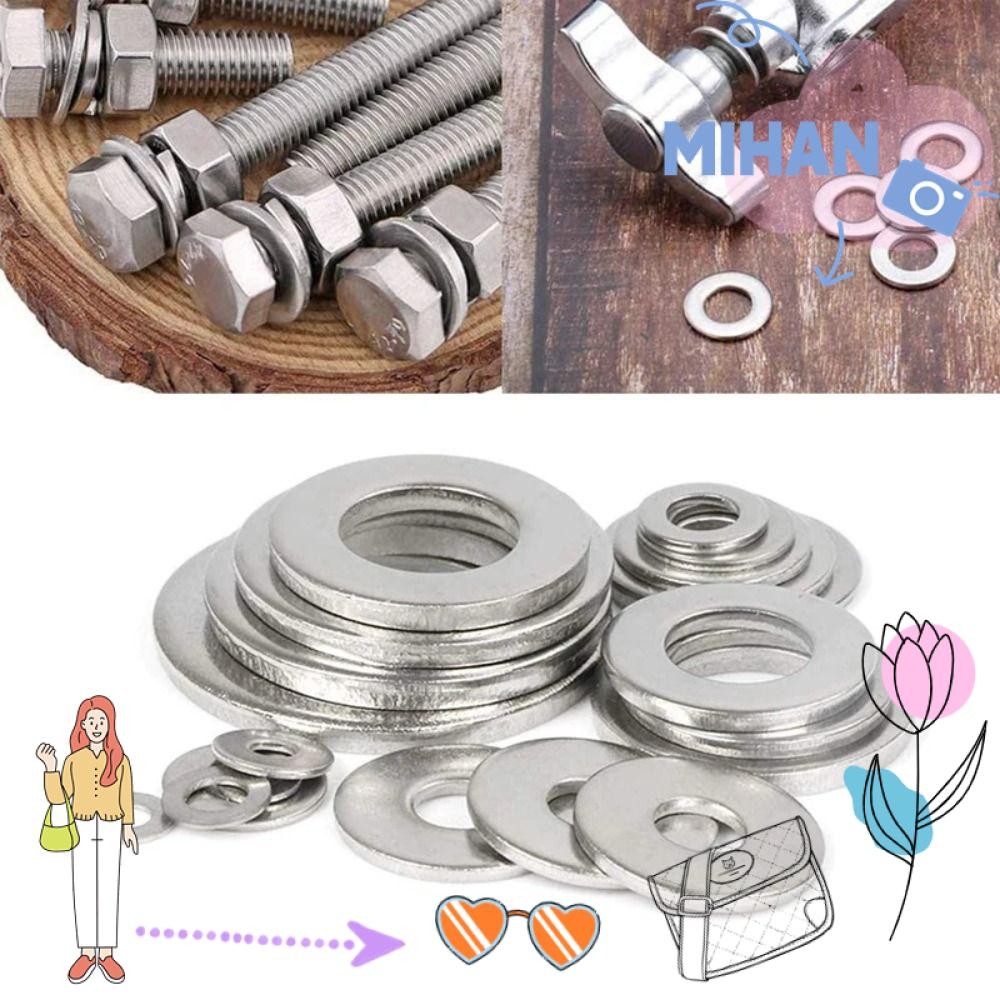 MIHAN 180pcs Flat Washer Plain, M2 M2.5 M3 M4 M5 M6 M8 M10 with Storage ...