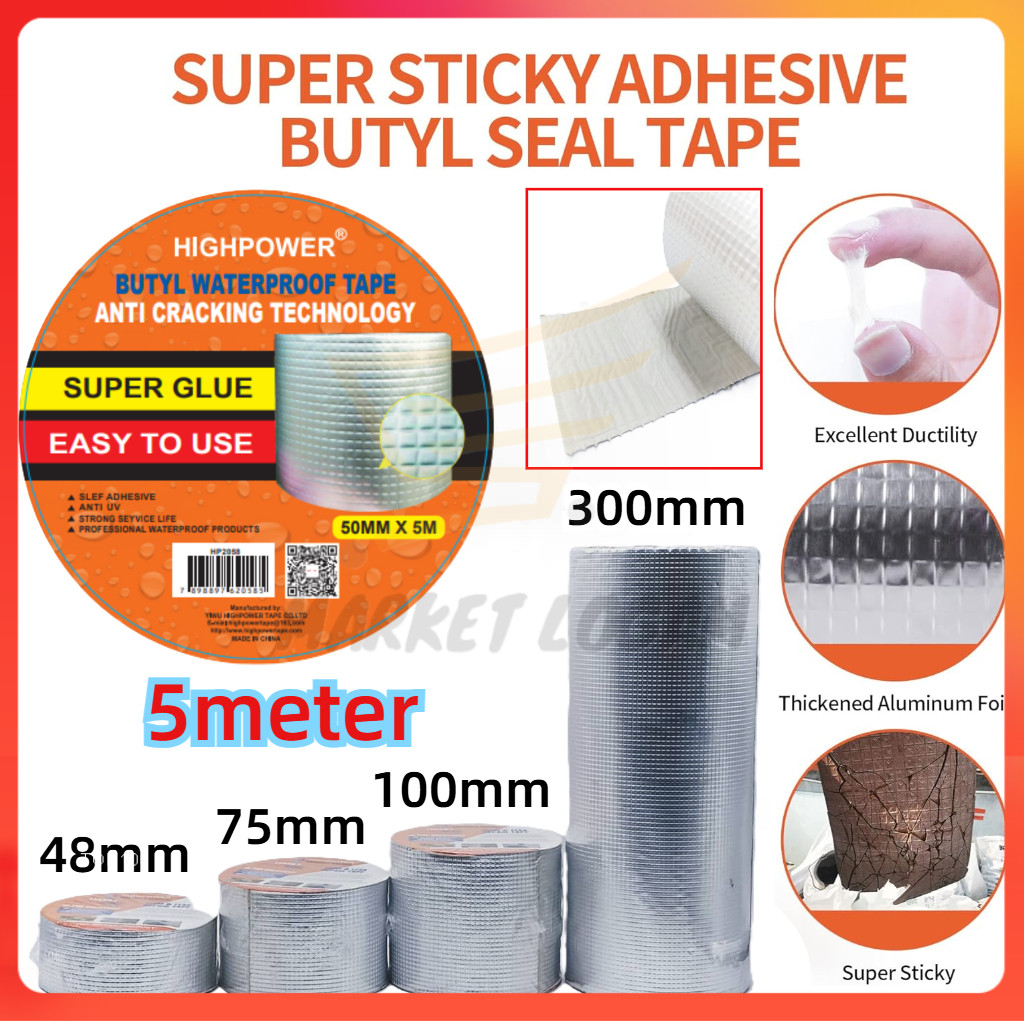 Highpower Butyl Waterproof Tape Aluminium Foil Adhesive Crack Repair ...