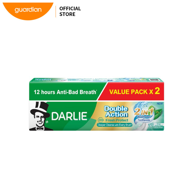 Darlie Double Action Fresh Protect 2In1 Mouthwash+Toothpaste 160G Po2 ...