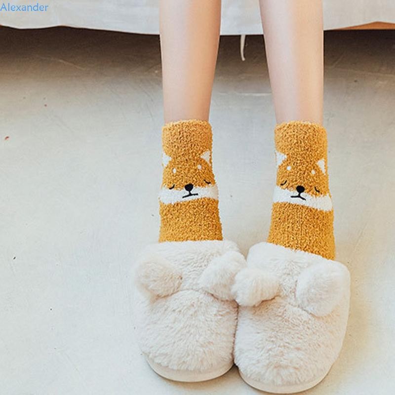 Alex Women Cartoon Animal Winter Fuzzy Slipper Socks Cute Panda Dog for ...