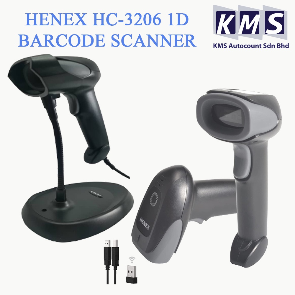 Official Henex Barcode Scanner 1D with Stand HC-3206 | Shopee Malaysia