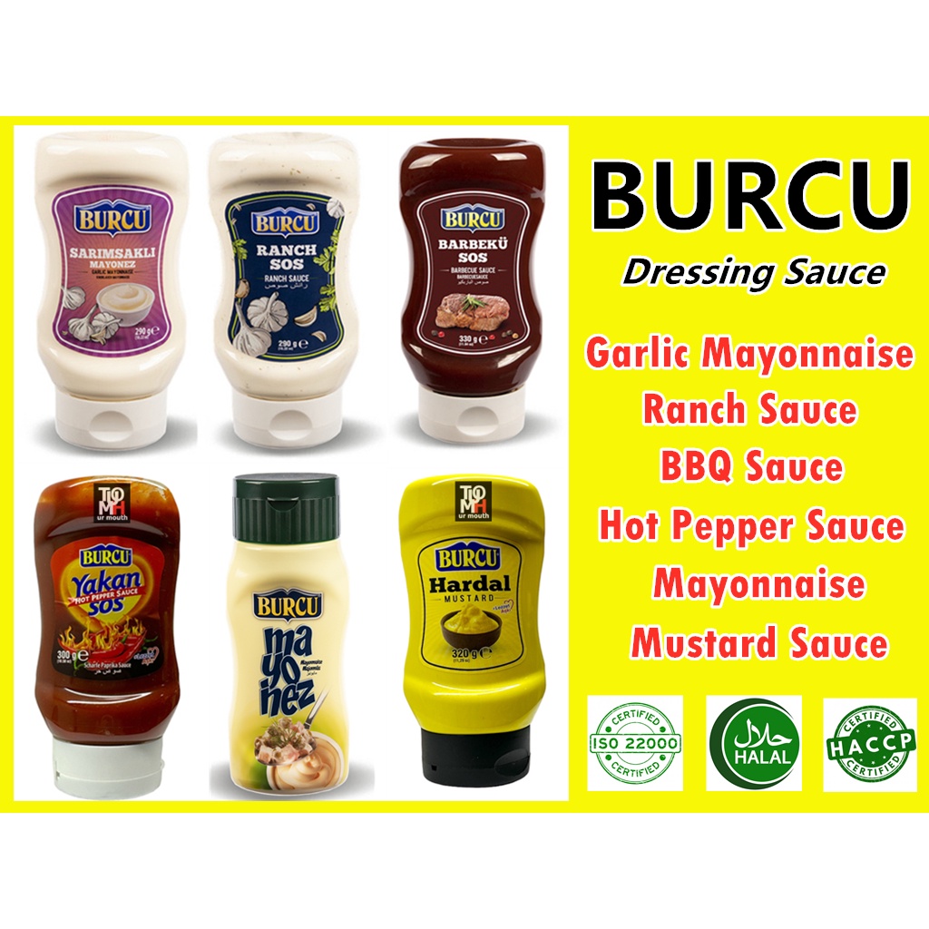 (halal) Burcu Sos Bawang Putih / Ranch / BBQ / Yellow Mustard ...