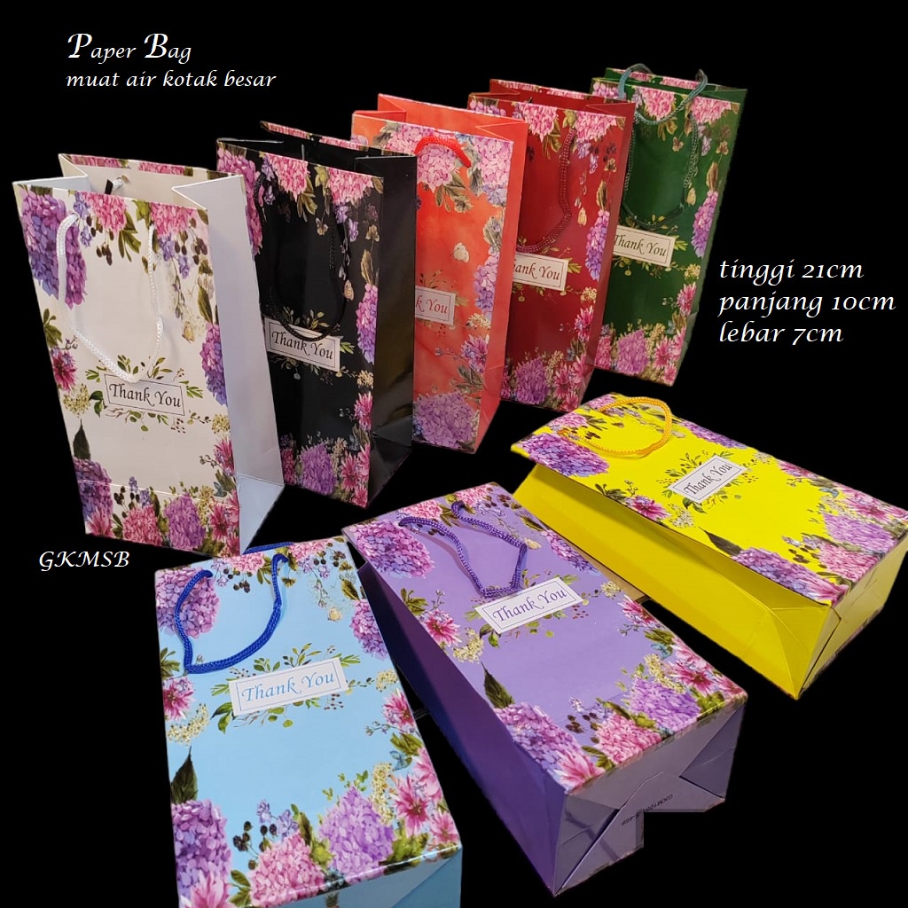 100PCS PAPER BEG FLORAL PRINTED 21CM X 10 CM X 7CM Paper Beg Air Kotak ...