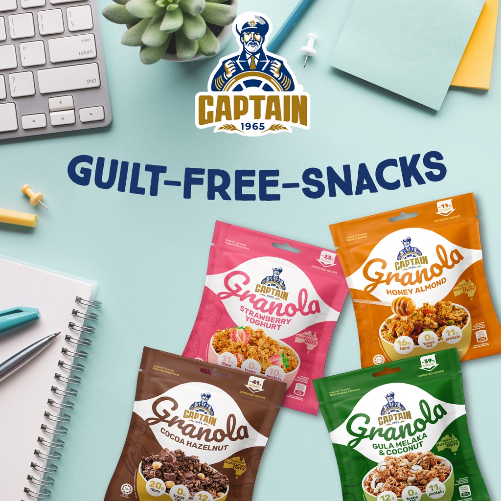 Captain Oats Granola (40g x 4 Sachets) | Shopee Malaysia