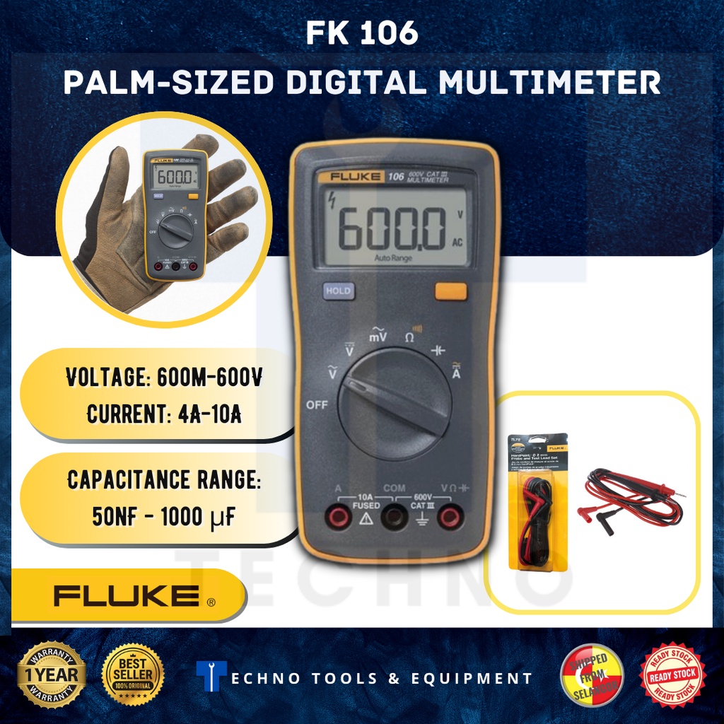 FLUKE 106 Palm-sized Digital Multimeter - Brand New | Shopee Malaysia