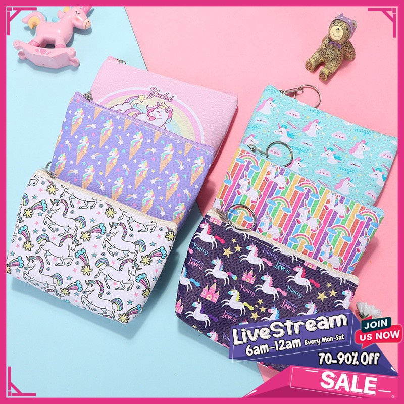 Beg Unicorn Mini Coin Purse Kids Coin Pouch Beg Syiling Coin Pouches ...