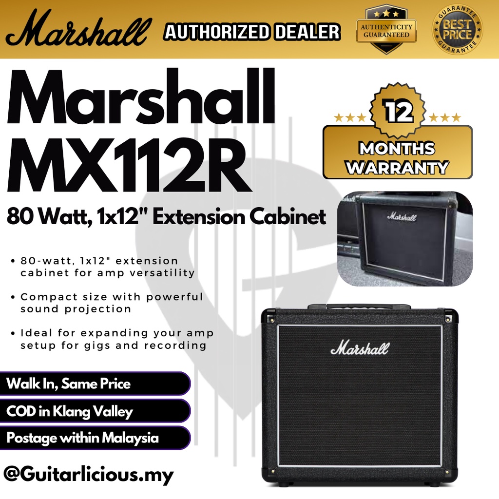 Marshall MX112R - 80 Watt, 1x12" Extension Cabinet Amplifier ( MX112 ...
