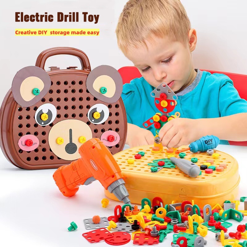 Montessori Electric Drill Toy Children Pretend Play Toys for boy ...