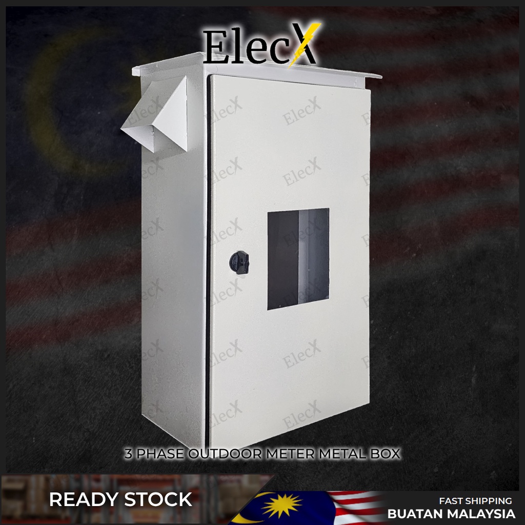 THREE PHASE OUTDOOR HOUSING METER METAL BOX FIBER BOARD TNB / 3 PHASE ...