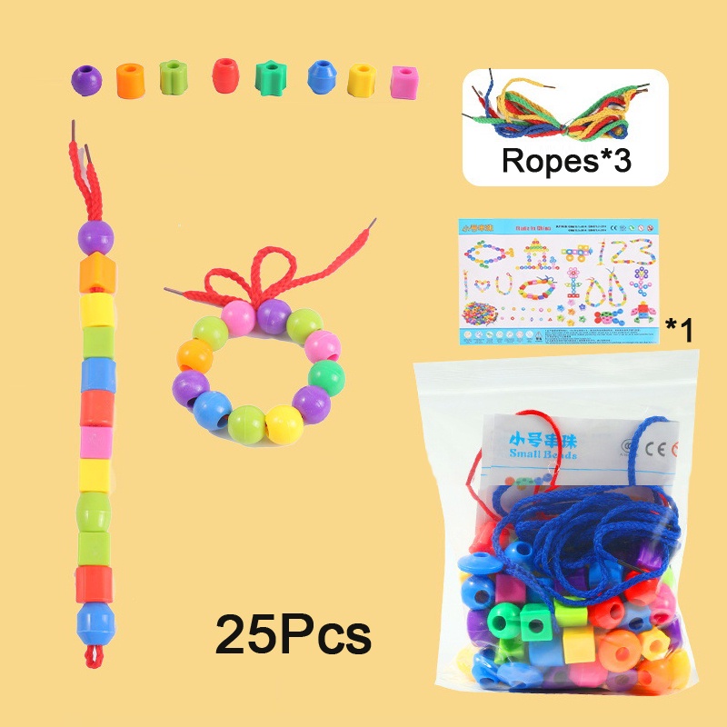 25/40/60Pcs Kids String Beads Toy Rope Threading Toys Montessori Fine ...