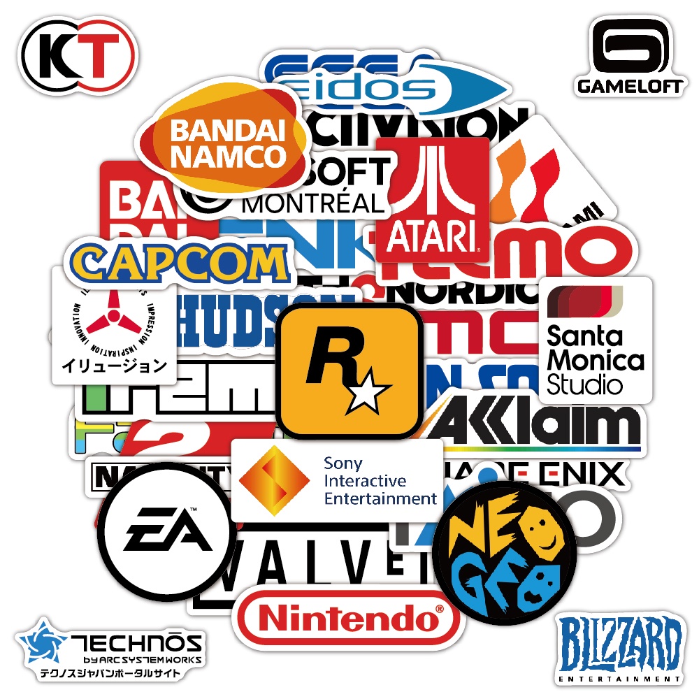 34 pcs Video Game Company Logos Waterproof PVC Stickers | Shopee Malaysia