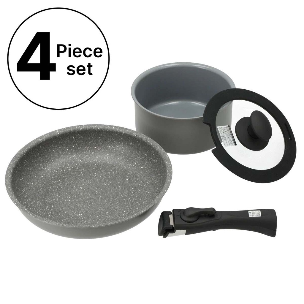 NITORI POT & FRY PAN WITH DETACHABLE HANDLE 4P SET | Shopee Malaysia