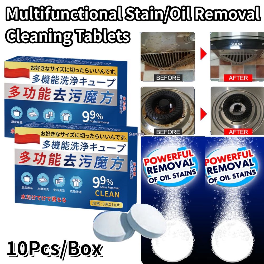 10Pcs/Pack Kitchen Heavy Grease Cleaner Tablet Stove Oven Powerful ...