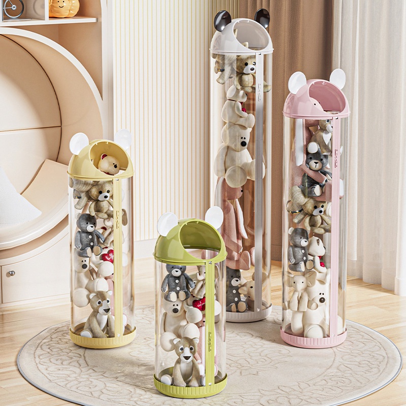 Upgraded Zipper Plush Doll Storage Bucket Toy Organizing Basket ...