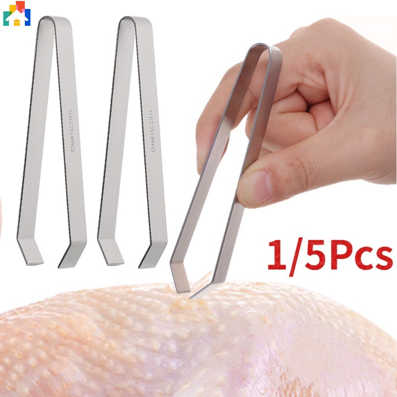 1/5Pcs Stainless Steel Fish Bone Clip Pig Hair Puller Remover Tweezers ...